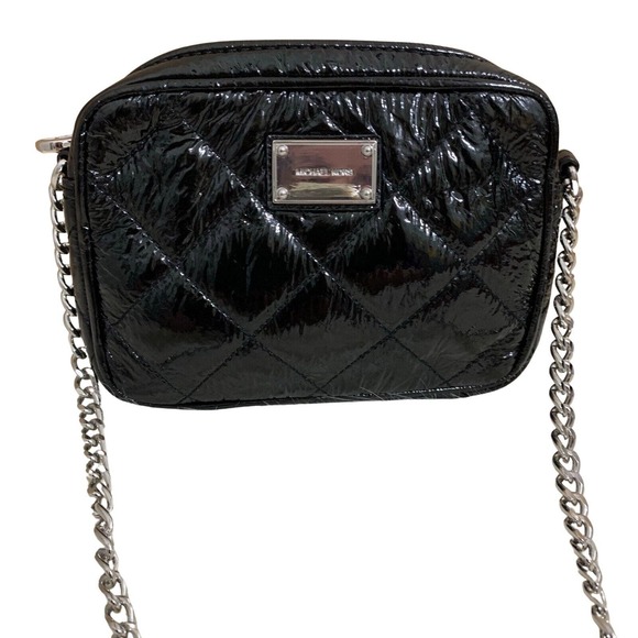 Michael Kors | Bags | Michael Kors Jet Set Quilted Black Patent Leather ...